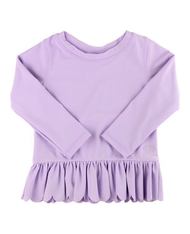 Lavender Scalloped Hem Long Sleeve Rash Guard — Nature Baby Outfitter